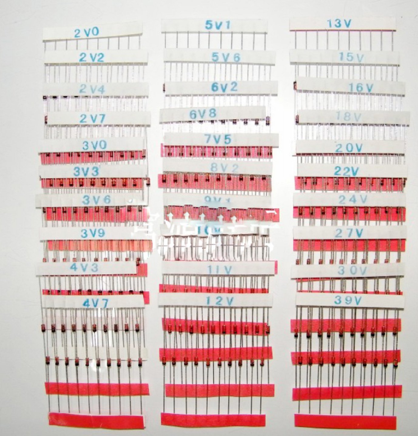 30 kinds of specifications 0.5W row with Zener diode sample package ...