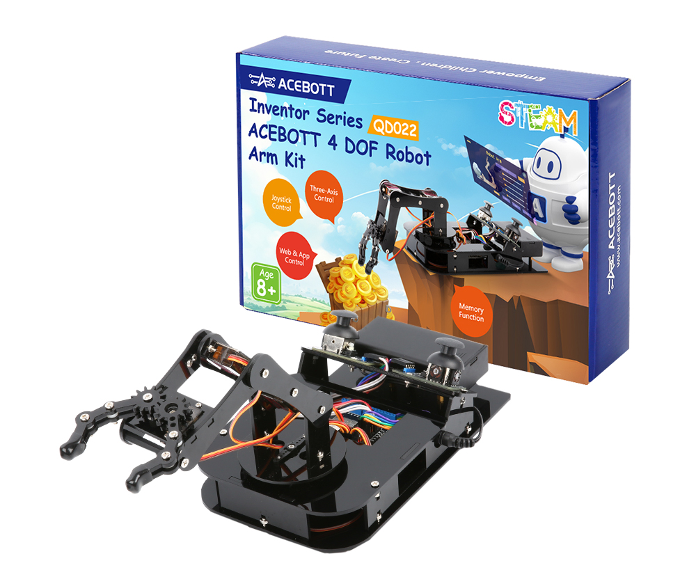 ACEBOTT QD022 ESP32 Programmable Arduino Robot Arm Kit for Beginners and Teens