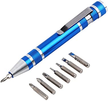 8 in 1 Pen Style Precision Pocket Screwdriver Bit Set