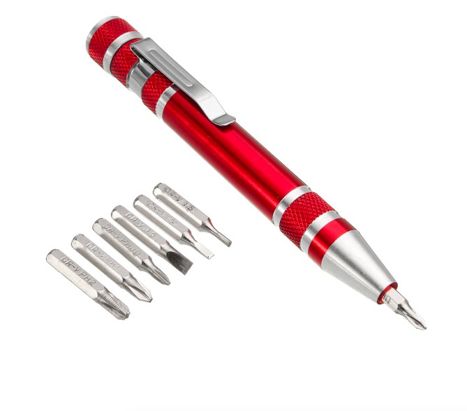 8 in 1 Pen Style Precision Pocket Screwdriver Bit Set