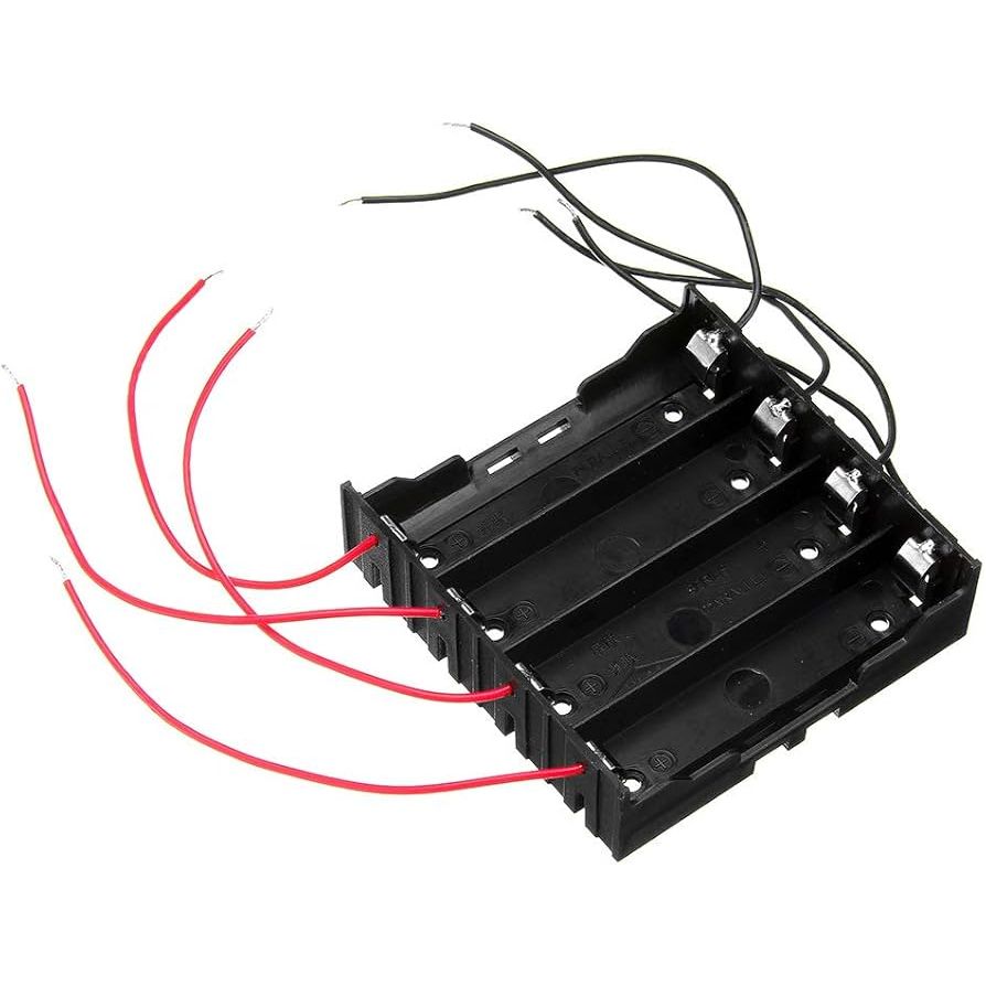 4x 18650 Battery holder with terminal contacts and loose wires